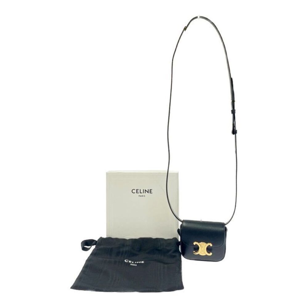 Celine Shiny Calfskin Mini Claude Shoulder Bag Black … - Gem